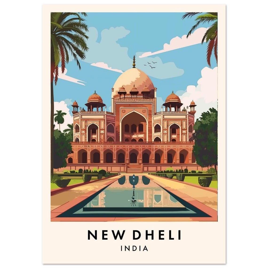 New Dheli Travel Print, Wall Art New Dheli, New Dheli Print, New Dheli ...
