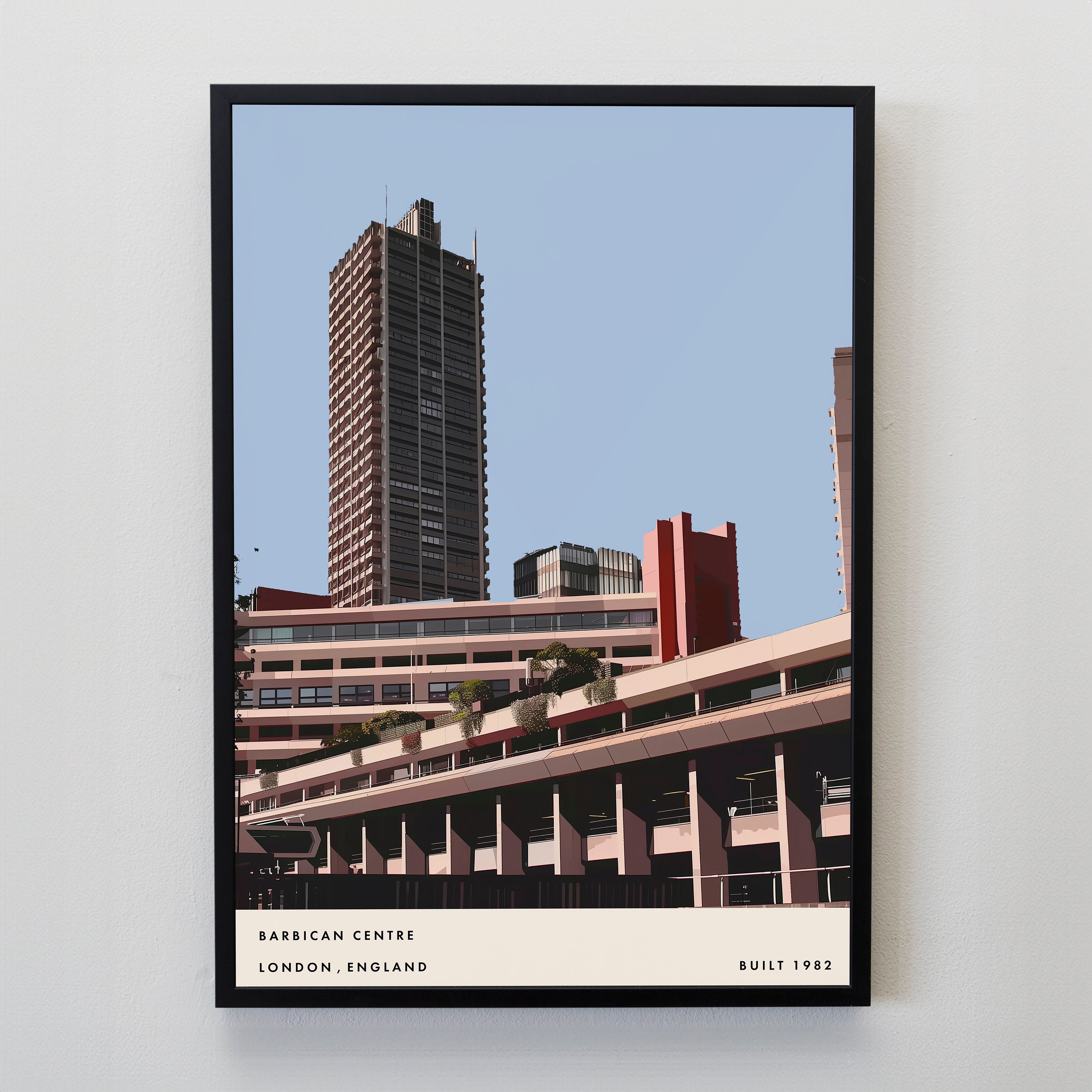 Barbican Centre London, Architecture Poster, Retro Poster, Mid Century ...
