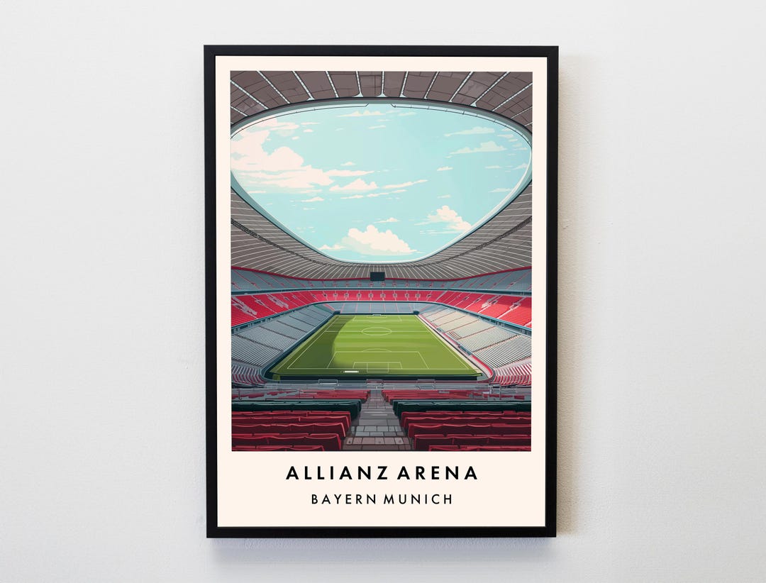 Allianz Arena Stadium Poster, Wall Art Allianz Arena Stadium Print ...