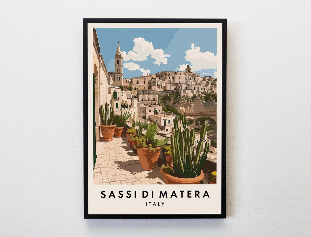 Sassi Di Matera Travel Print, Wall Art Sassi Di Matera Poster, Italy ...