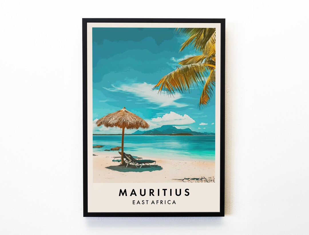 Mauritius Travel Print, Wall Art Mauritius, Mauritius Poster, Africa ...