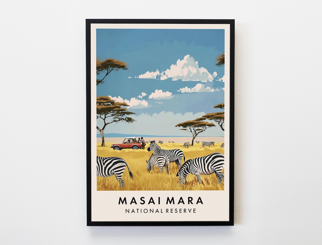 Masai Mara Travel Print, Wall Art Masai Mara Poster, Africa Travel ...
