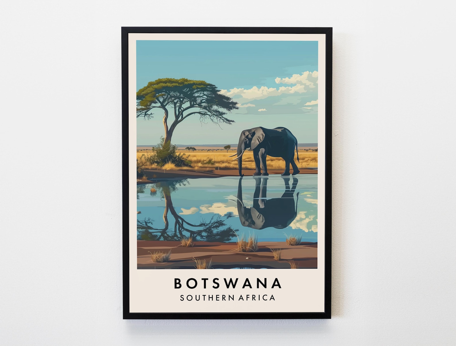 Botswana Travel Print, Wall Art Botswana Poster, Botswana Africa Travel ...