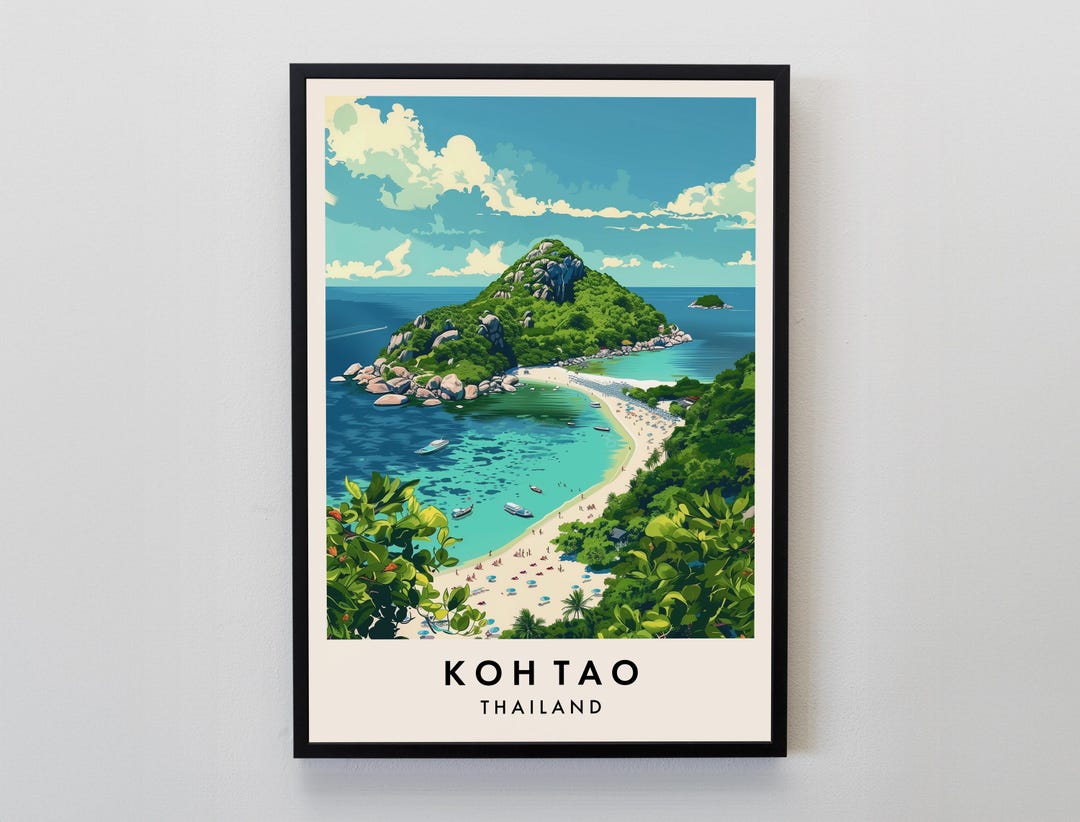 Koh Tao Travel Print, Wall Art Koh Tao, Koh Tao Print, Koh Tao Poster ...
