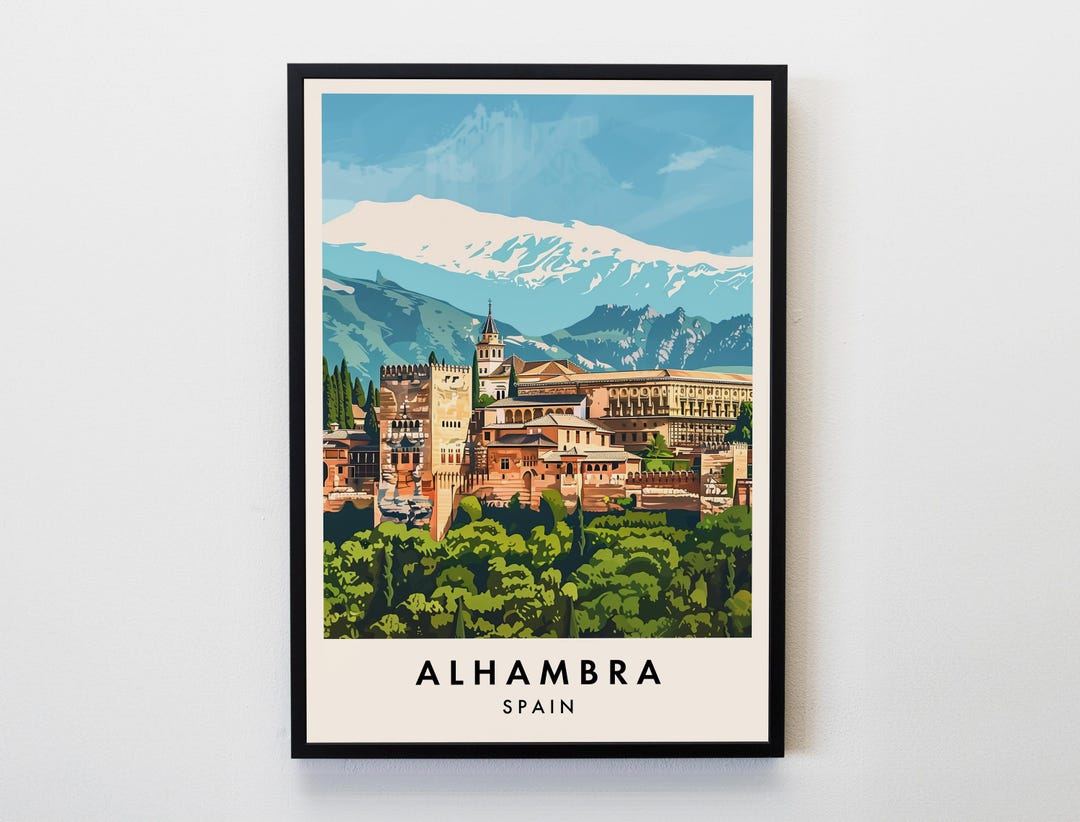 Alhambra Travel Print, Wall Art Alhambra, Alhambra Poster, Spain Travel ...