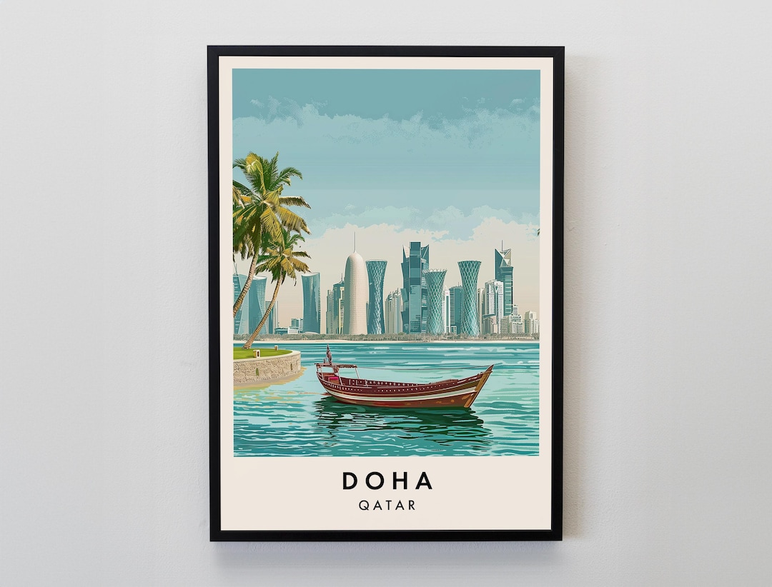 Doha Travel Print, Wall Art Doha, Doha Print, Doha Poster, Qatar Gift ...