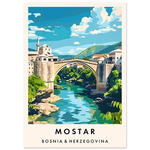 Mostar Travel Print, Wall Art Mostar, Mostar Print, Mostar Poster ...