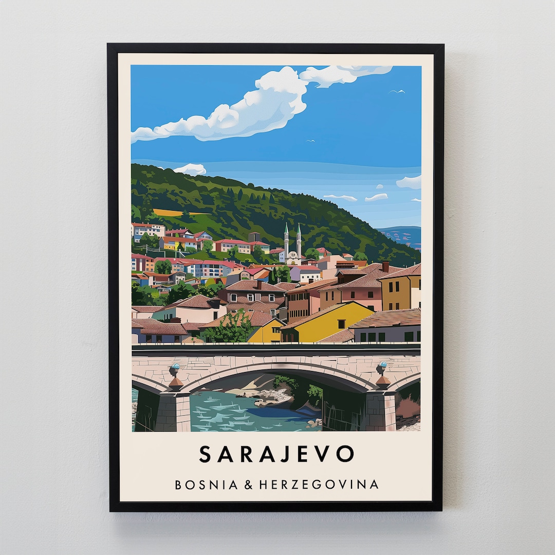 Sarajevo Travel Print, Wall Art Sarajevo, Sarajevo Print, Sarajevo ...