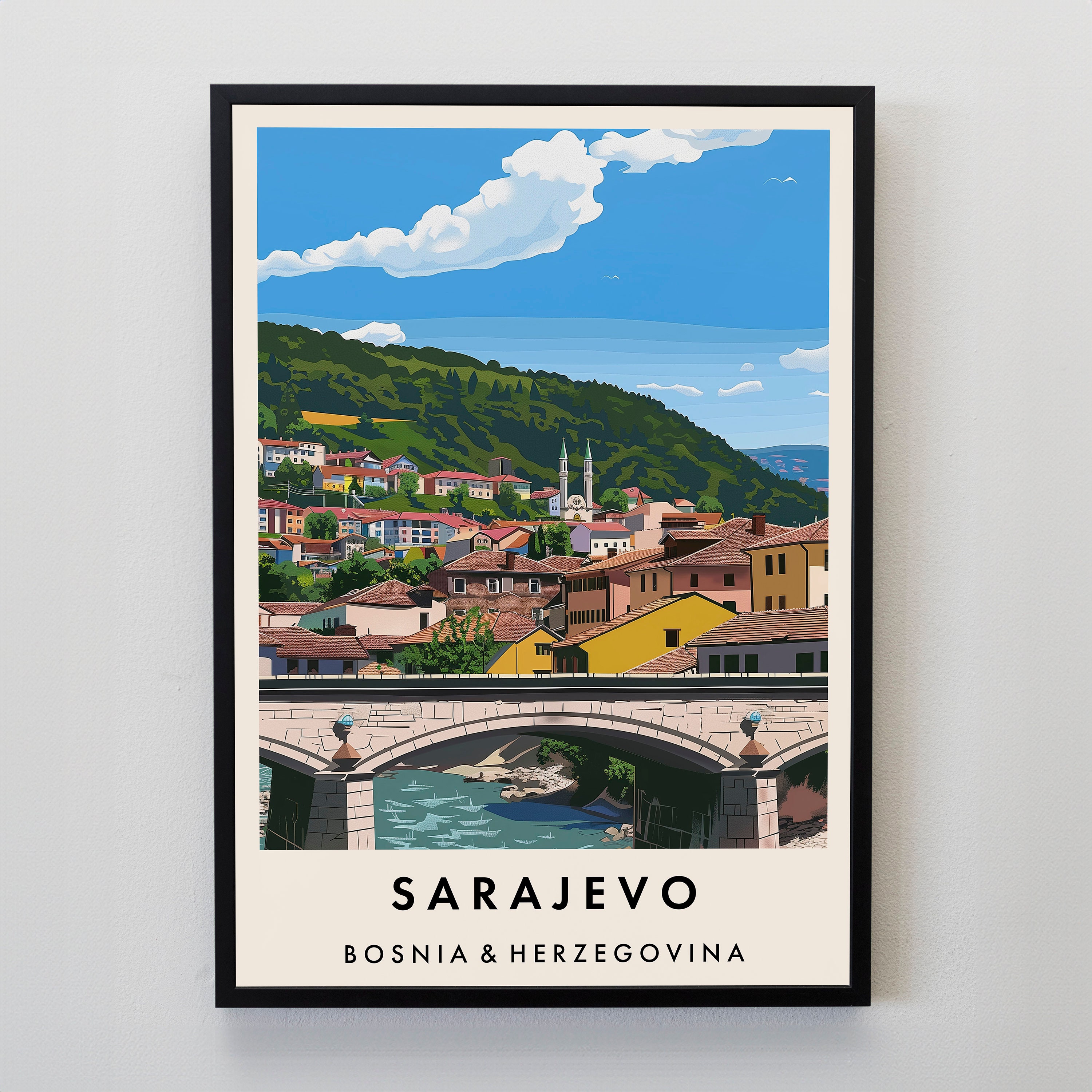 Sarajevo Travel Print, Wall Art Sarajevo, Sarajevo Print, Sarajevo ...