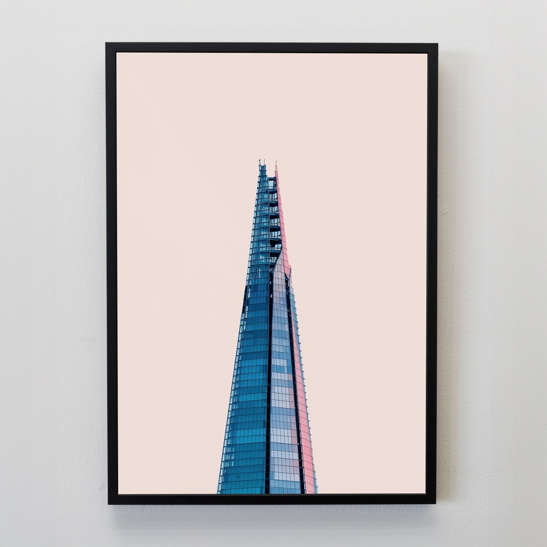 The Shard, London, Architecture Poster, Retro Poster, Mid Century ...