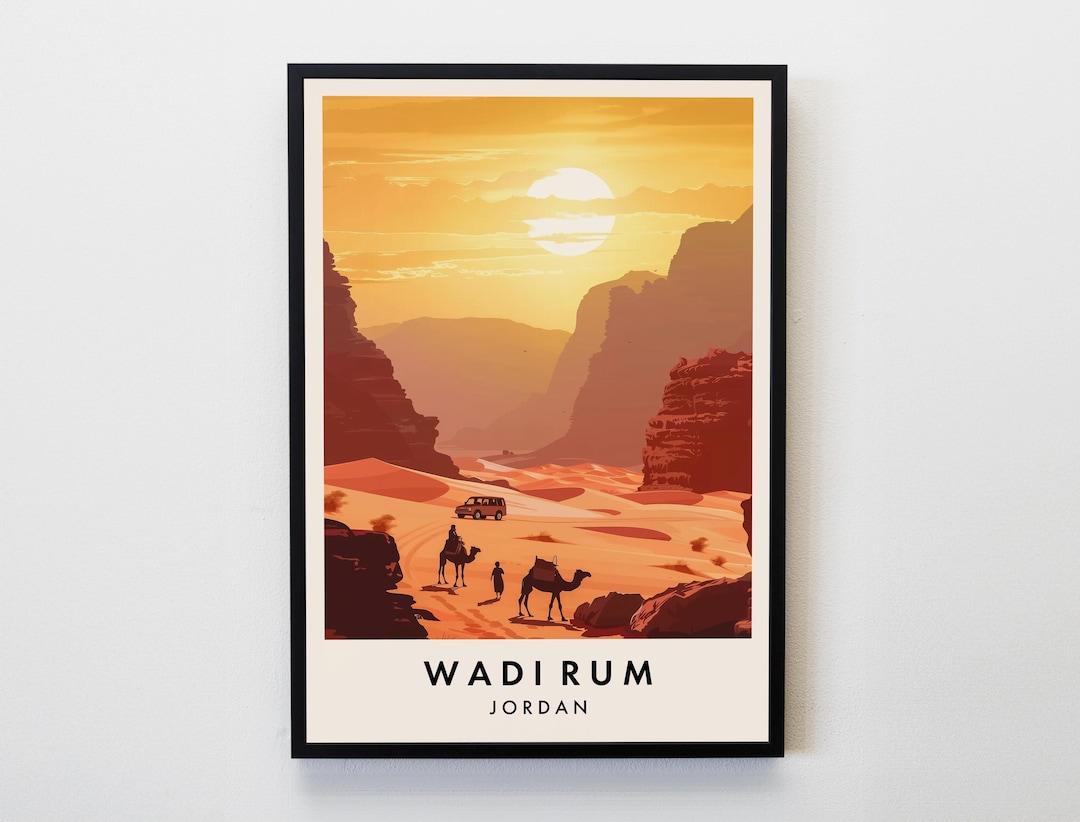 Wadi Rum Travel Print, Wall Art Wadi Rum, Wadi Rum Poster, Jordan ...