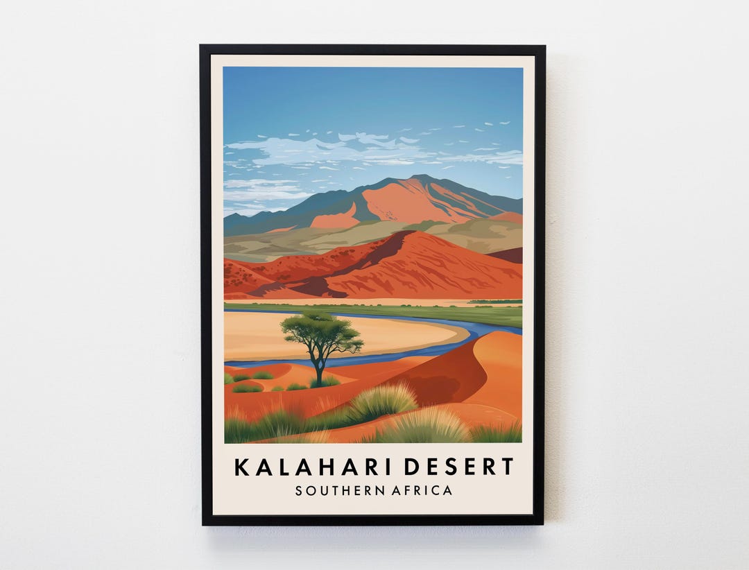 Kalahari Desert Travel Print, Wall Art Kalahari Desert, Southern Africa ...