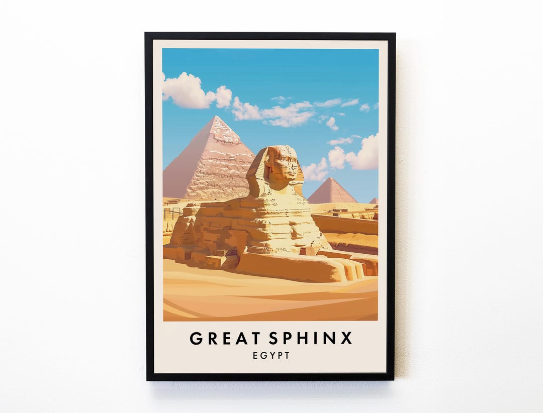 Great Sphinx Travel Print, Wall Art Great Sphinx of Giza Poster, Egypt ...