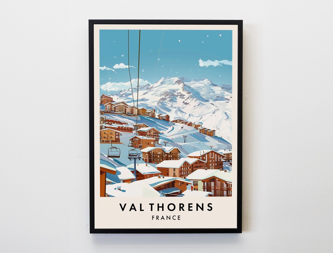 Val Thorens Travel Print, Wall Art Val Thorens Poster, France Travel ...