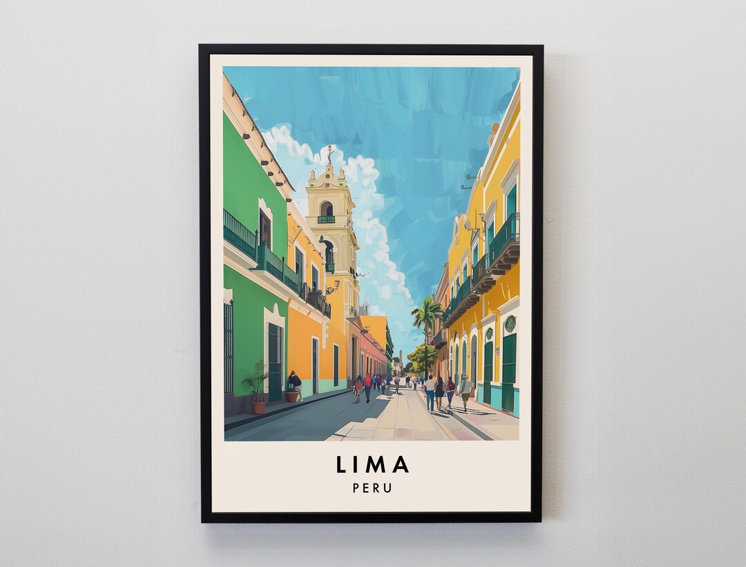 Lima Travel Print, Wall Art Lima, Lima Poster, Peru Gift, Peru Poster ...