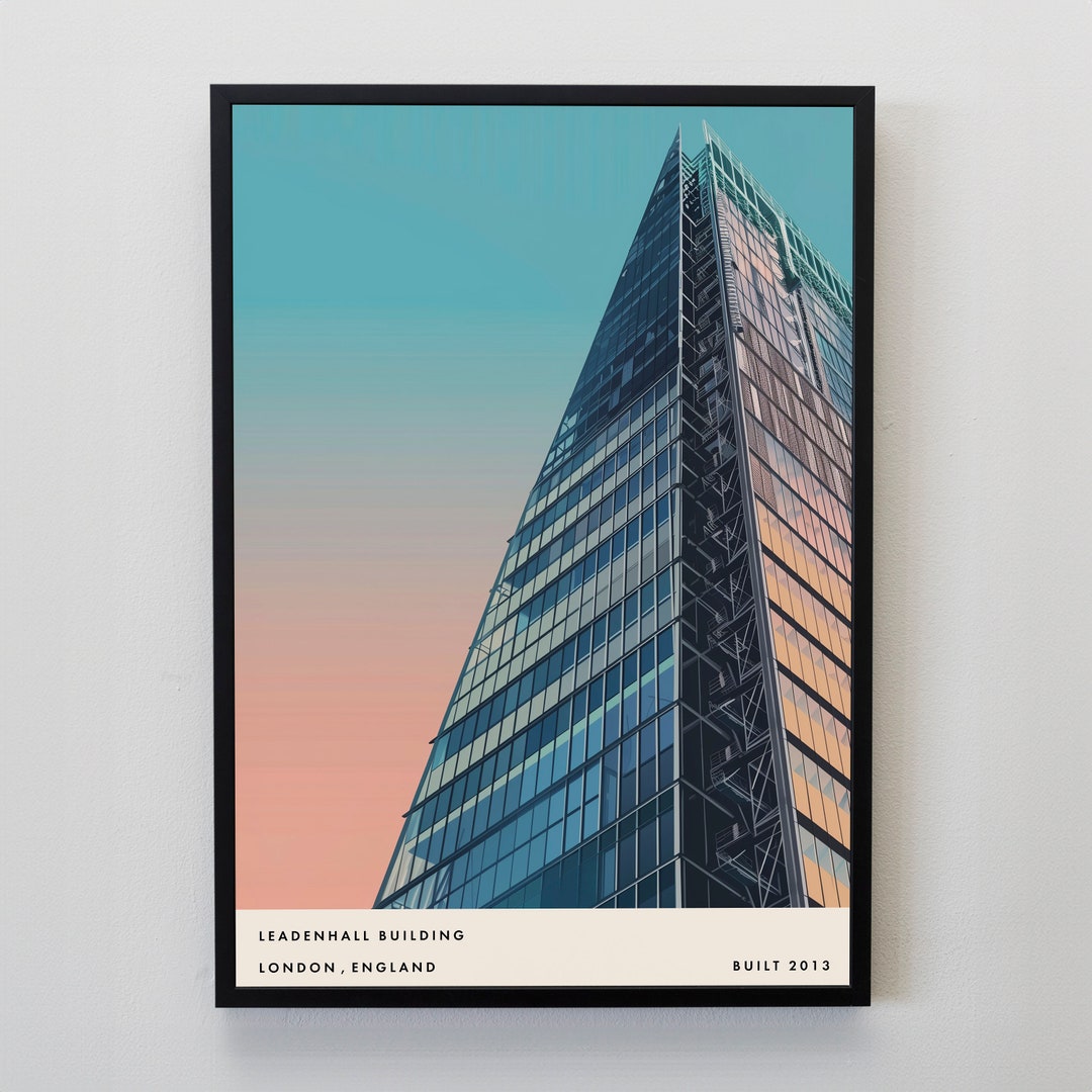 Leadenhall Building, Architecture Poster, Retro Poster, Mid Century ...