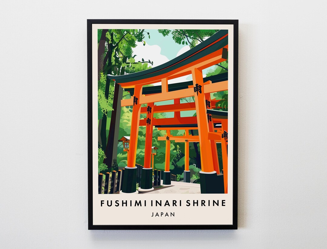 Fushimi Inari Taisha Travel Print, Wall Art Kyoto Poster Print, Japan ...