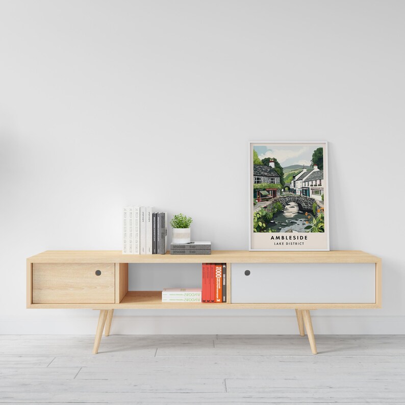 Ambleside Travel Print, Wall Art Ambleside Poster, Lake District Poster ...