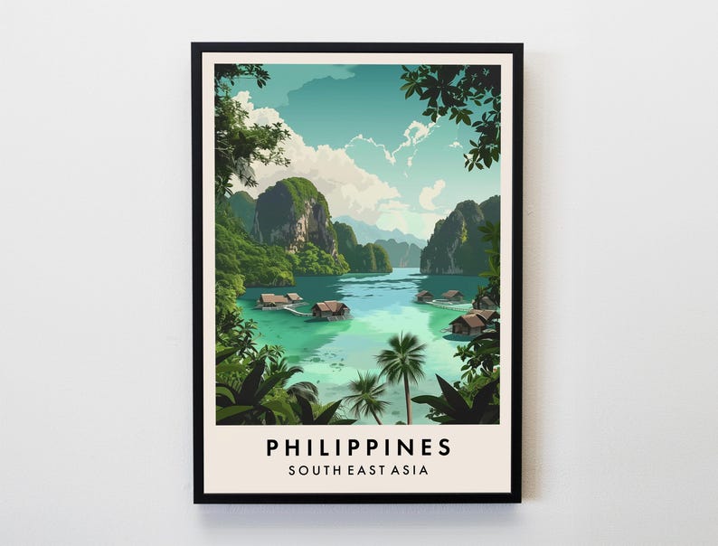 Philippines Travel Print, Wall Art Philippines Poster, Philippines ...