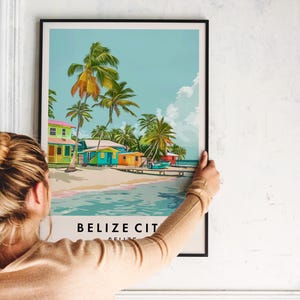 Belize City Travel Print, Wall Art Belize City, Belize Gift, Belize ...