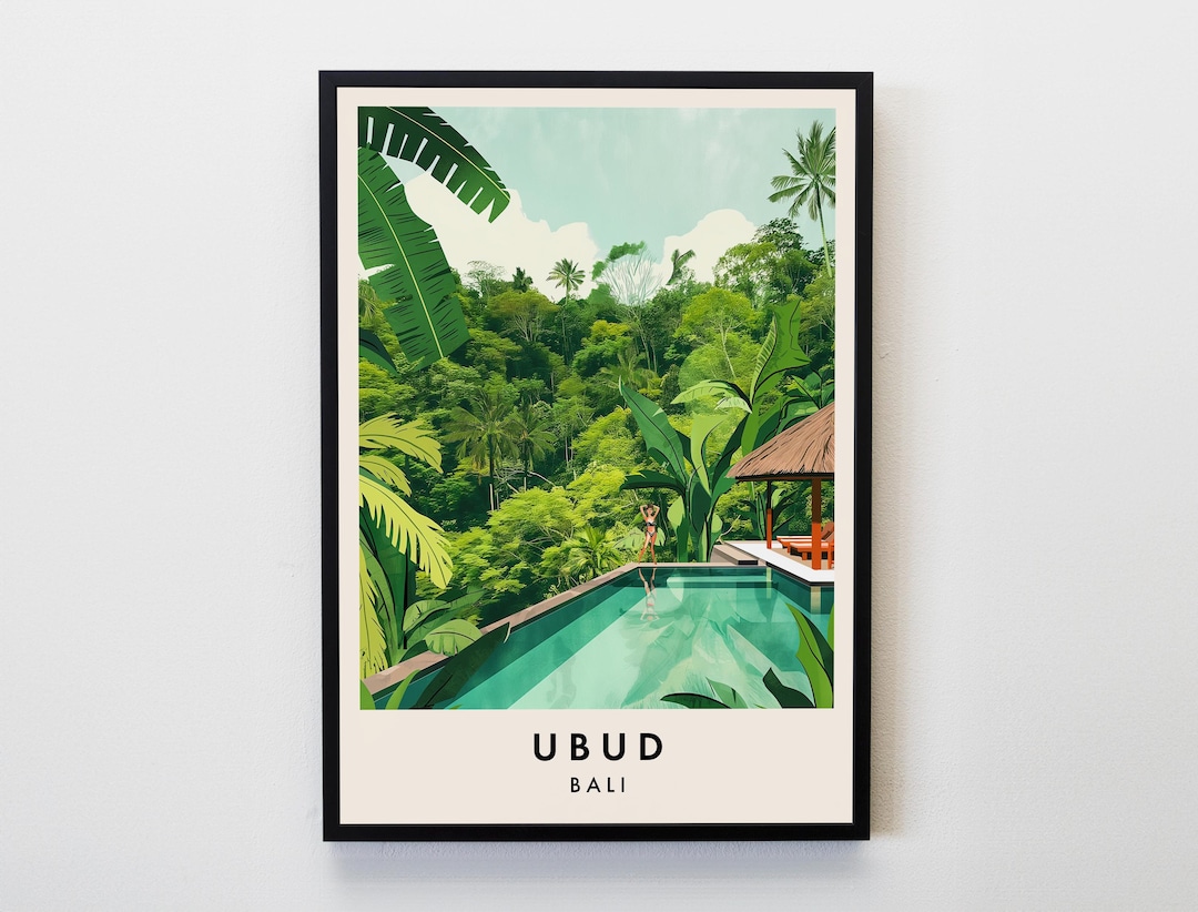 Ubud Bali Travel Print, Wall Art Ubud Bali Poster, Ubud Bali Indonesia ...