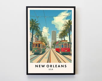 New Orleans Louisiana USA Travel Print Poster Poster Travel Poster, New ...