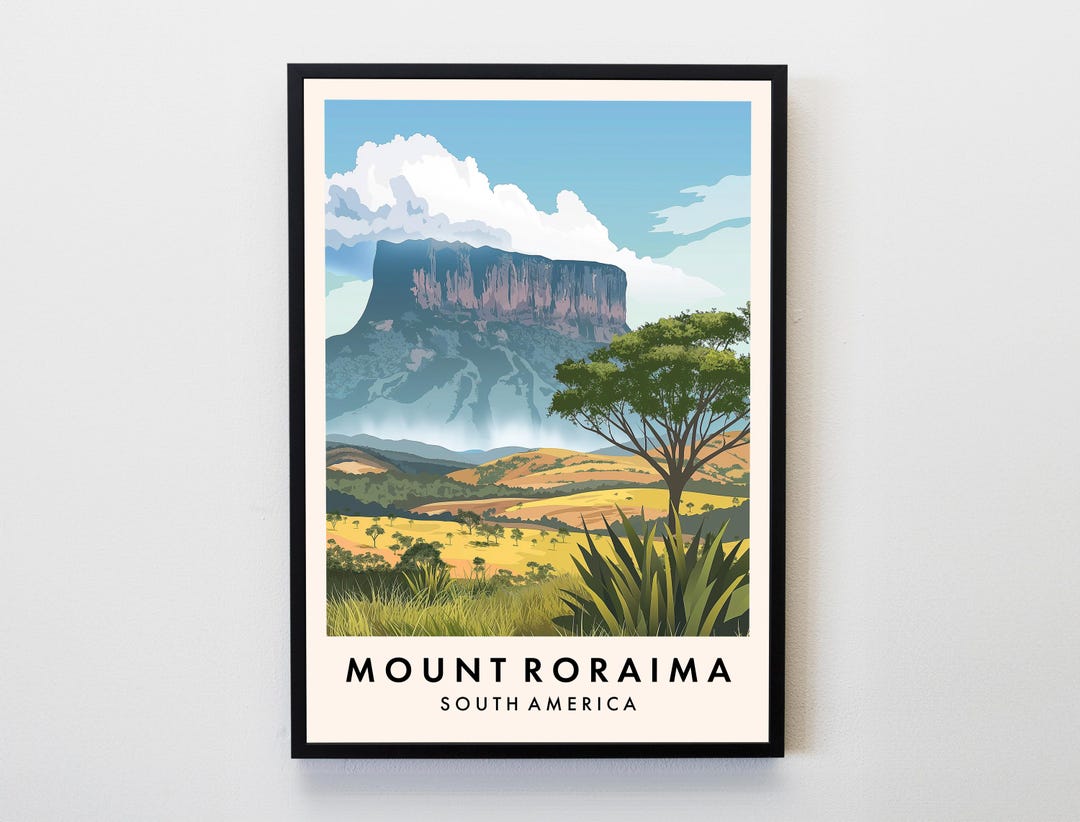 Mount Roraima Travel Print, Wall Art Mount Roraima Poster, South ...