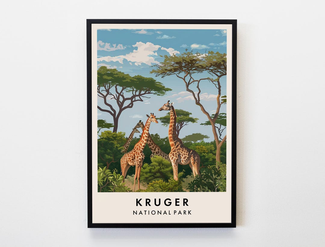 Kruger National Park Travel Print, Wall Art Kruger Poster, Africa ...
