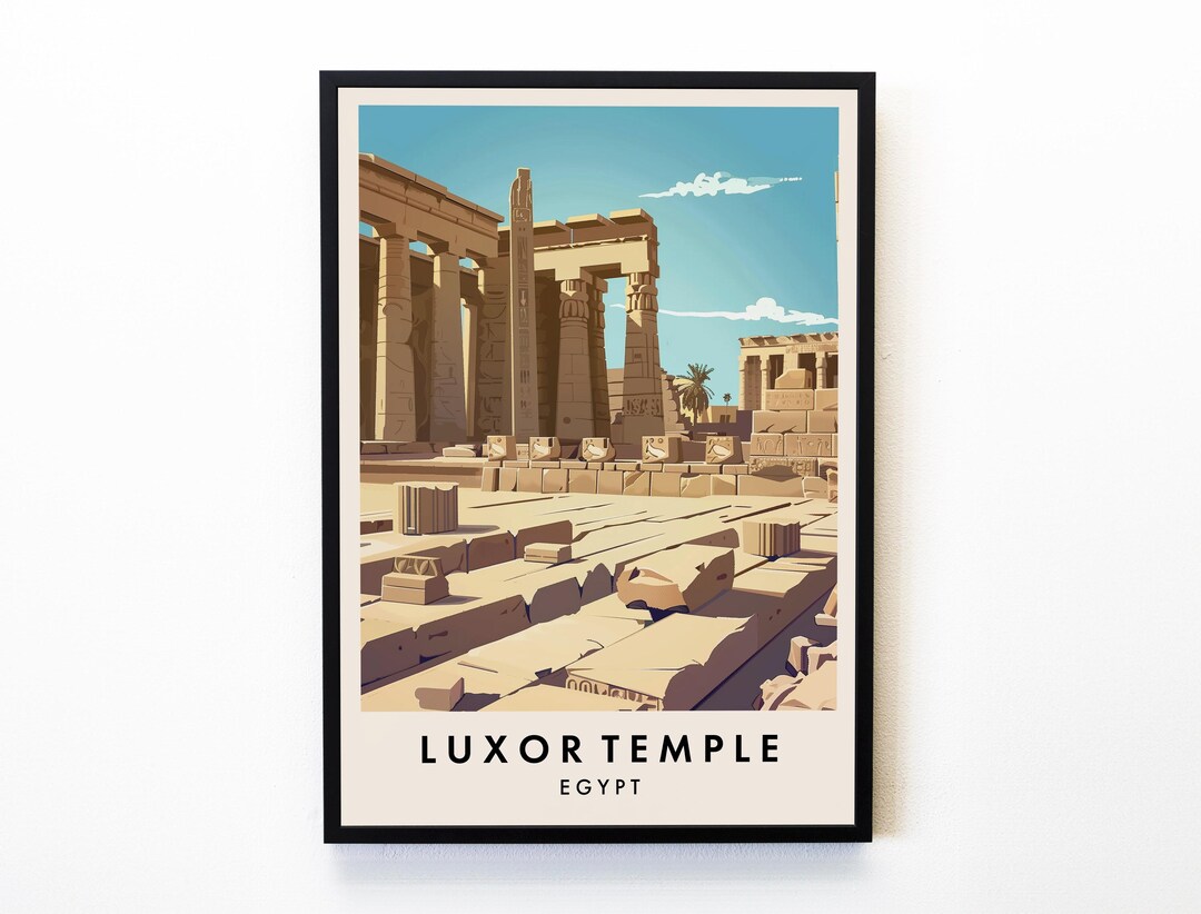 Luxor Temple Travel Print, Wall Art Luxor Temple Poster, Egypt Travel ...