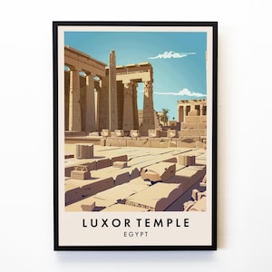 Luxor Temple Travel Print, Wall Art Luxor Temple Poster, Egypt Travel ...