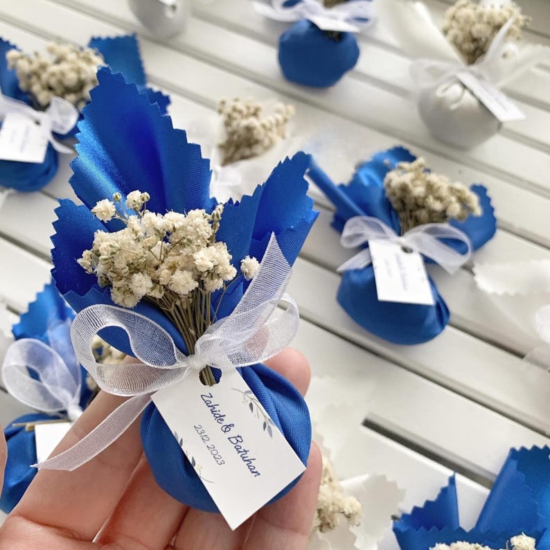 Handmade Dried Flower Sachet Favors, Personalized Wedding Bulk Bridal ...