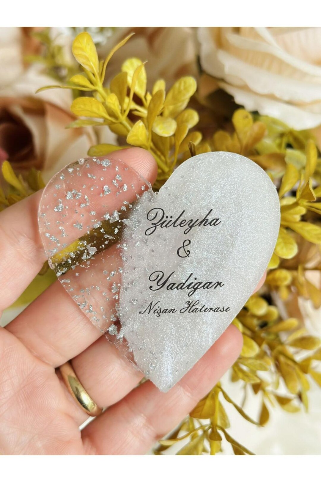 Personalized Wedding Epoxy Magnet Favor,engagement Gifts, Custom Heart ...
