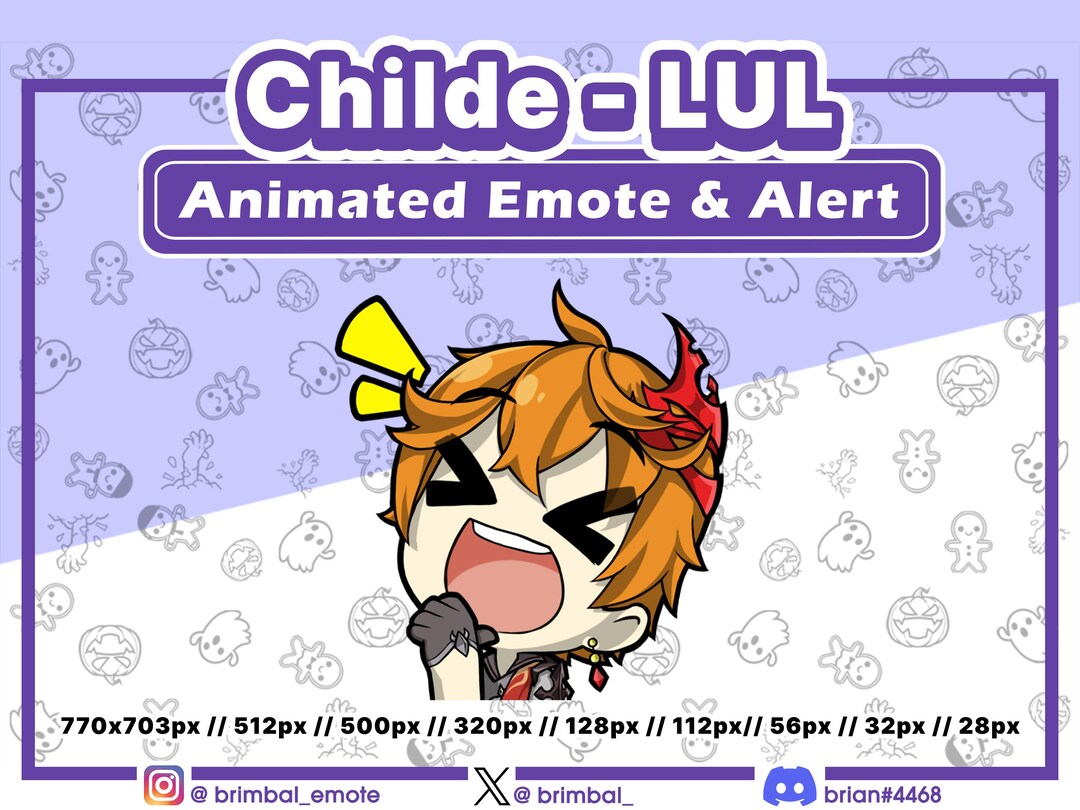 Childe LUL Animated Emotes, Alerts Twitch Youtube Discord Kick Emote ...