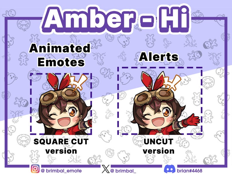 Amber Hi Animated Emotes, Alerts | Twitch Youtube Discord Kick | Emote ...