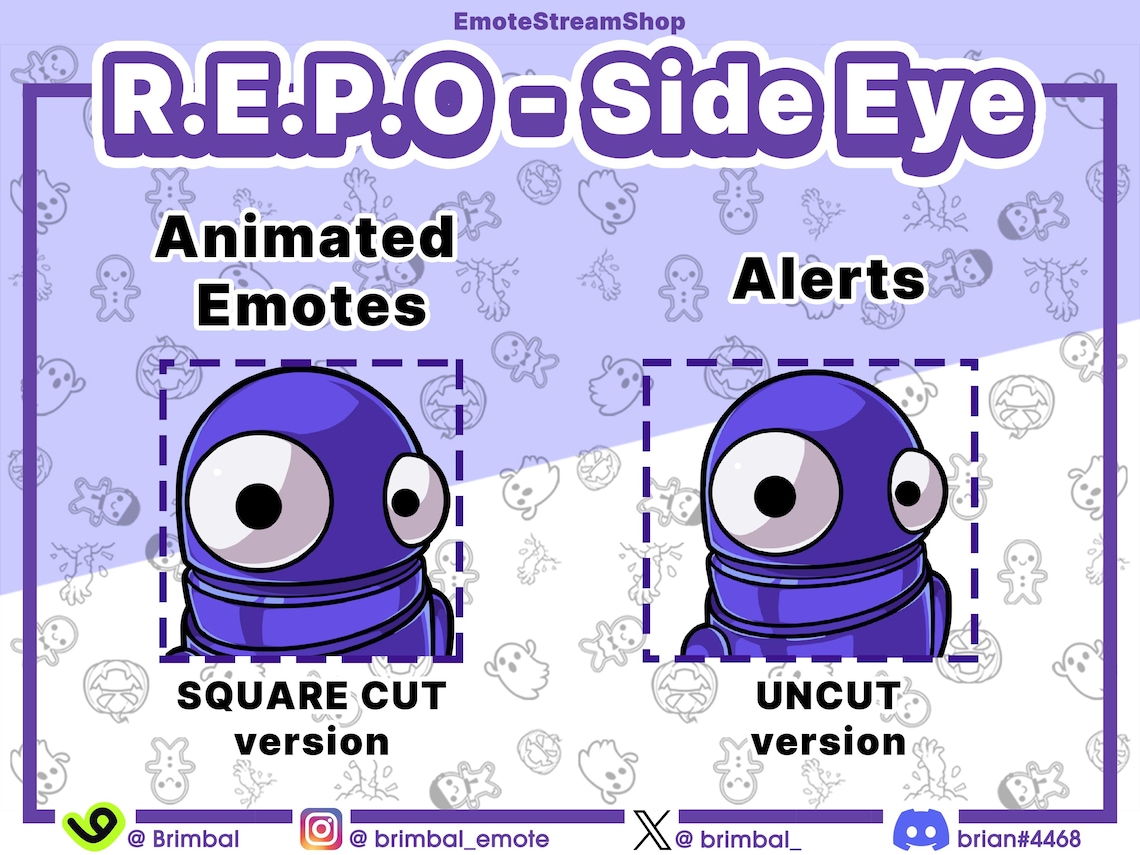 R.E.P.O Stare Side Eye Animated Emotes, Alerts | Twitch Youtube Discord ...