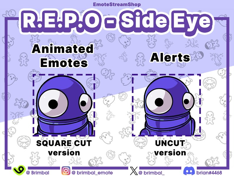 R.E.P.O Stare Side Eye Animated Emotes, Alerts | Twitch Youtube Discord ...