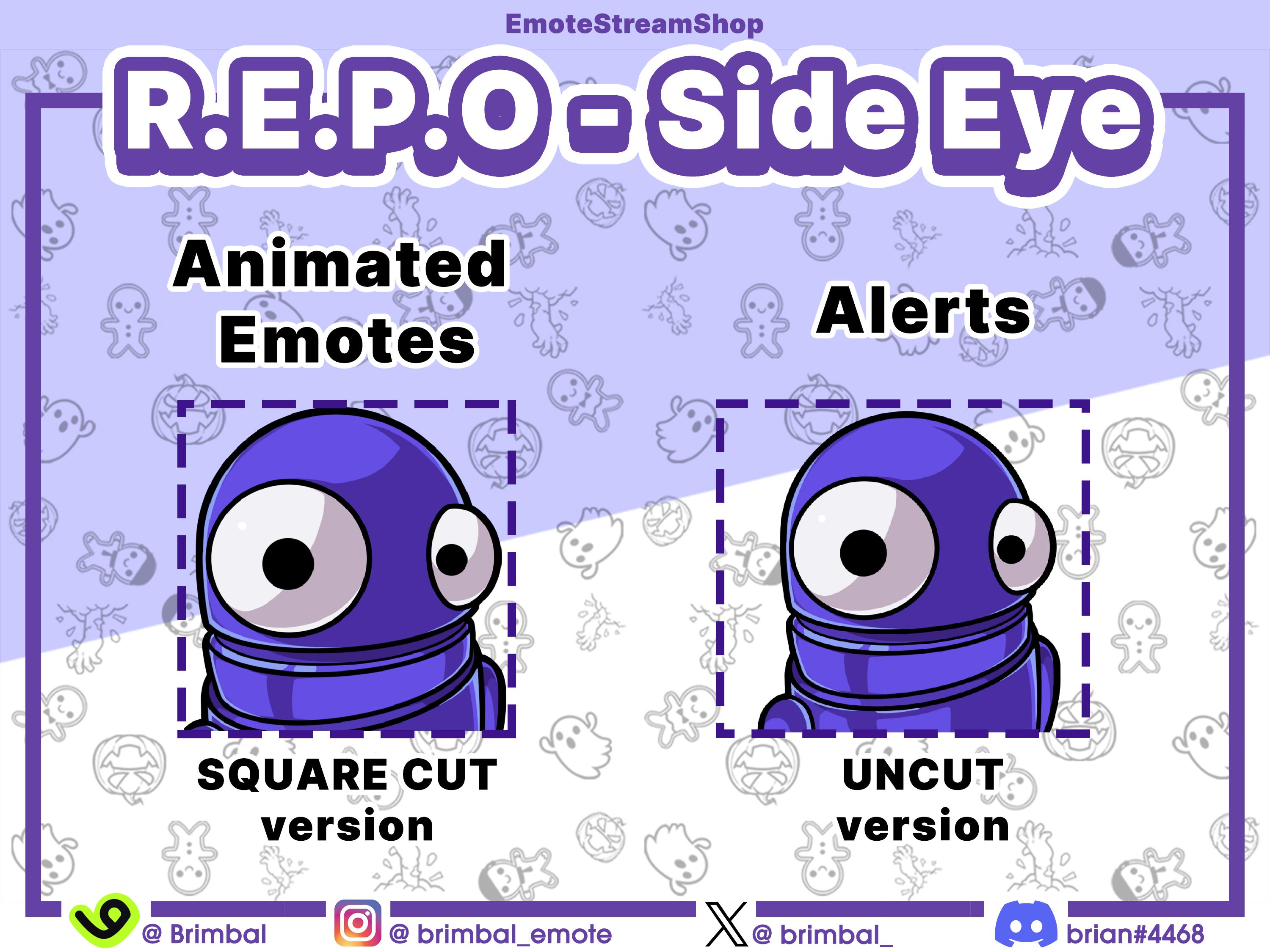 R.E.P.O Side Eye Animated Emotes & Alerts - Twitch, Discord, Kick - Etsy