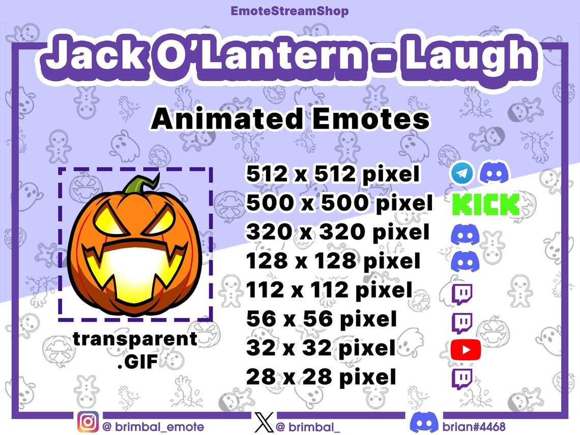 Laughing Jack O'lantern Animated Emote & Alert (digital Download) - Etsy