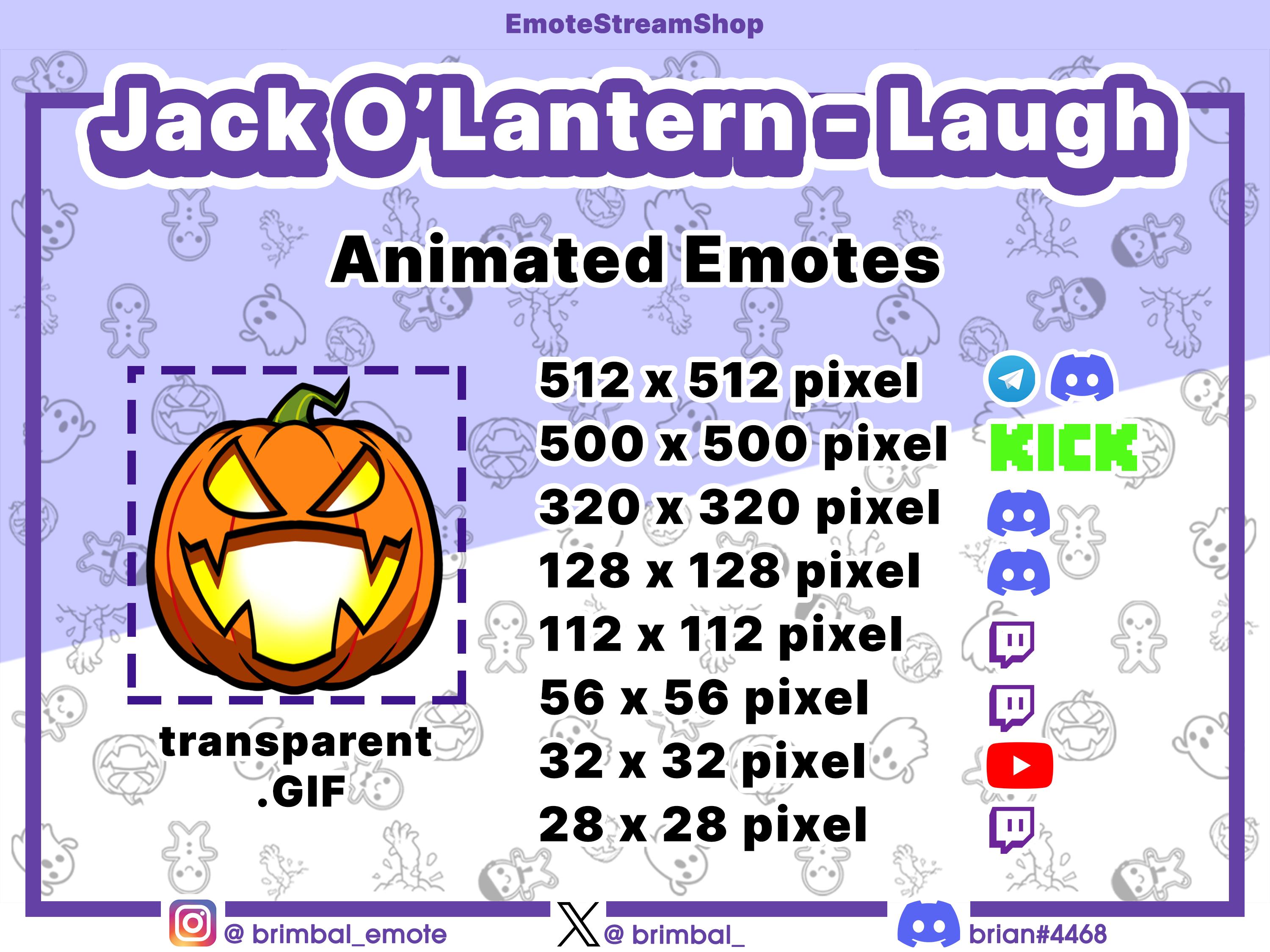Laughing Jack O'lantern Animated Emote & Alert (digital Download) - Etsy