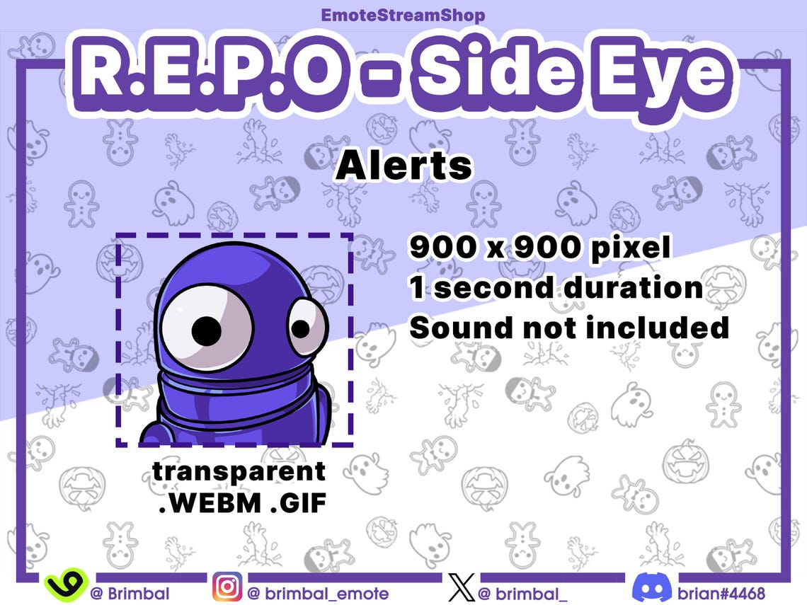 R.E.P.O Stare Side Eye Animated Emotes, Alerts | Twitch Youtube Discord ...