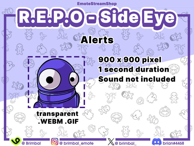 R.E.P.O Stare Side Eye Animated Emotes, Alerts | Twitch Youtube Discord ...