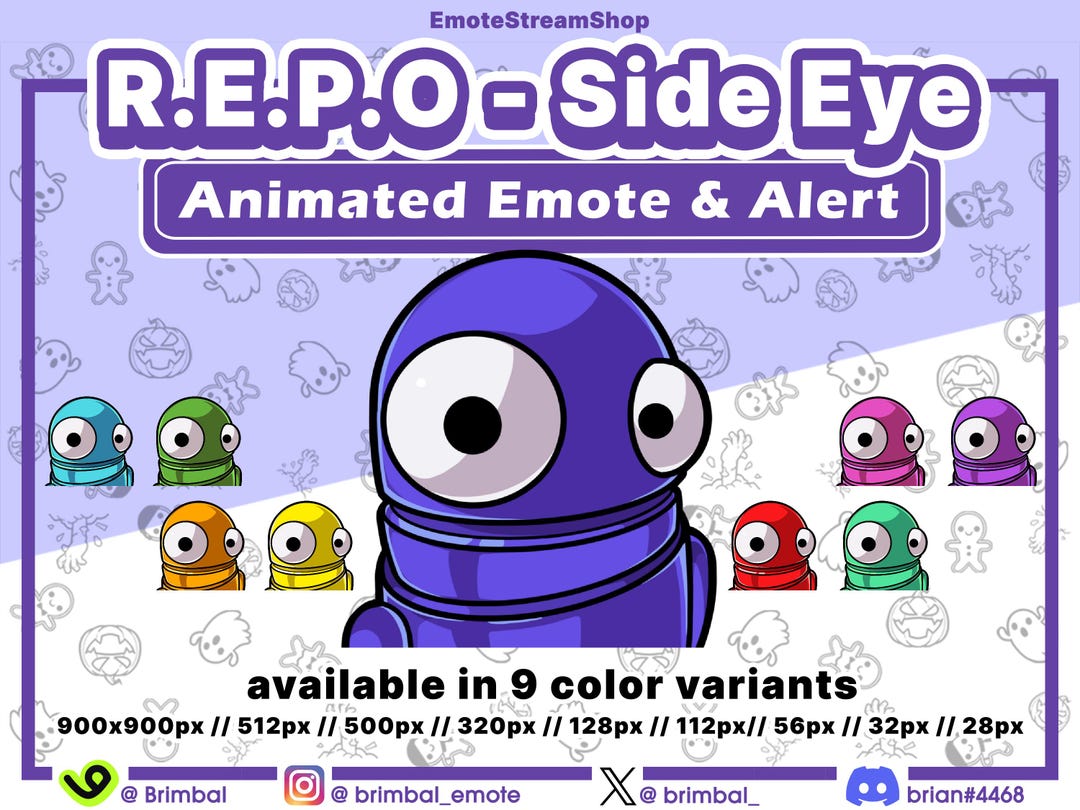 R.E.P.O Stare Side Eye Animated Emotes, Alerts | Twitch Youtube Discord ...