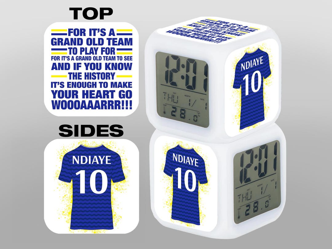 Personalised Everton Style Digital Alarm Clock, Personalise Name ...