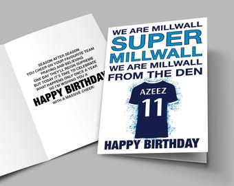 Personalised Sunderland Style Birthday Card, Personalise Name & Number ...