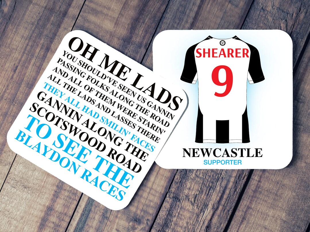 Personalised Newcastle Utd Style Coasters, Personalise 24/25 Shirt, Fan ...