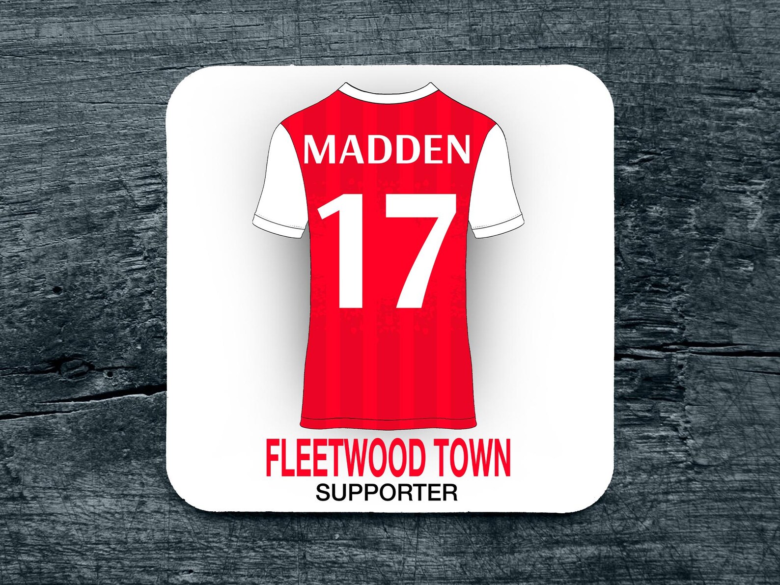 Personalised Fleetwood Town Style Glass, Football FC Gift, Engrave Name ...