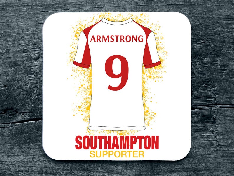 Personalised Southampton Style Glass, Football FC Gift, Engrave Name ...