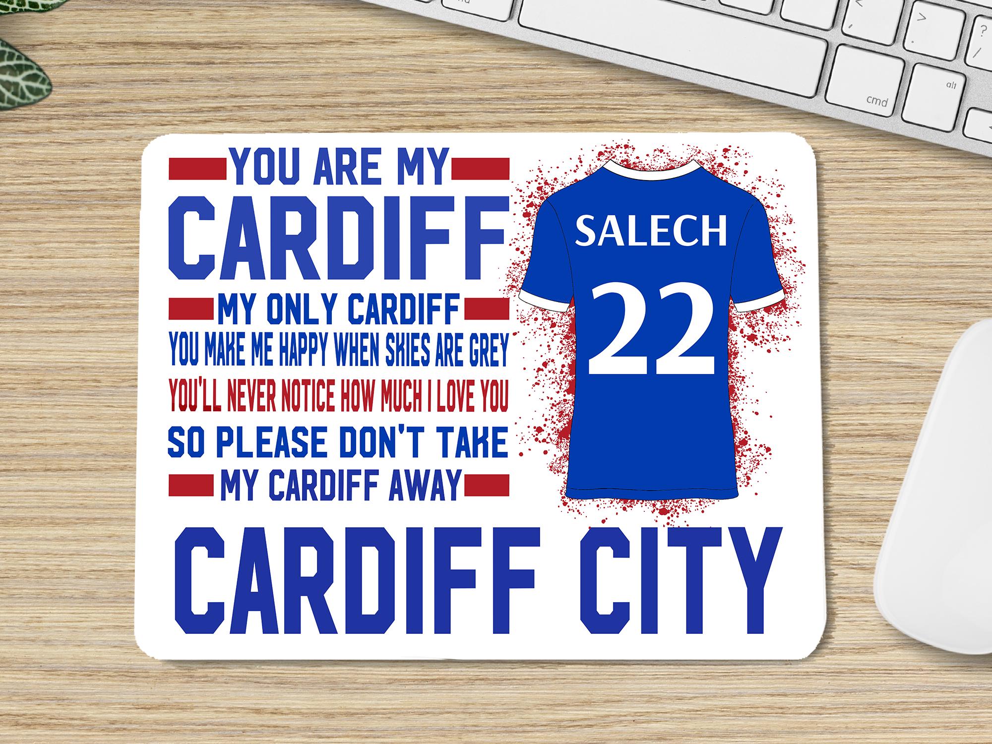 Personalised Cardiff City Style Mouse Mat, Personalise 25/26 Shirt With ...