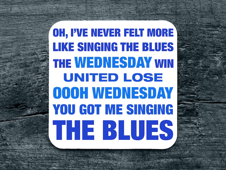 Personalised Sheffield Wednesday Style Coasters, 24/25 Shirt, Fan Song ...
