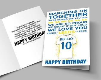 Personalised Sunderland Style Birthday Card, Personalise Name & Number ...